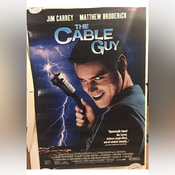 Art | The Cable Guy Movie Poster Vintage Jim Carrey Matthew Broderick ...